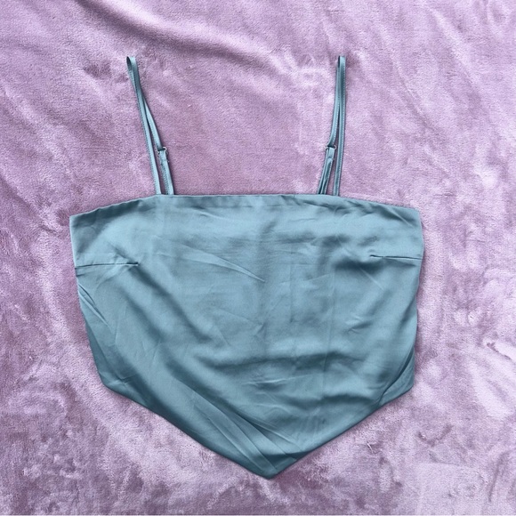 Almost Famous | Tops | Light Blue Satin Cami Top | Poshmark